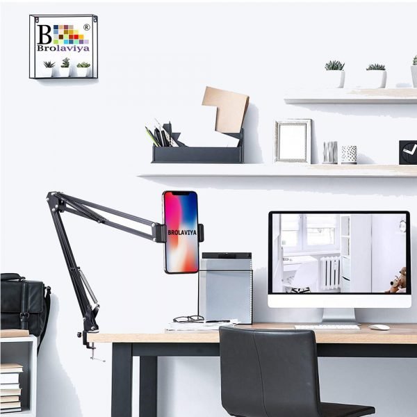 BROLAVIYA® Overhead Video Tabletop Stand Phone Holder, Metal Long Lazy ...
